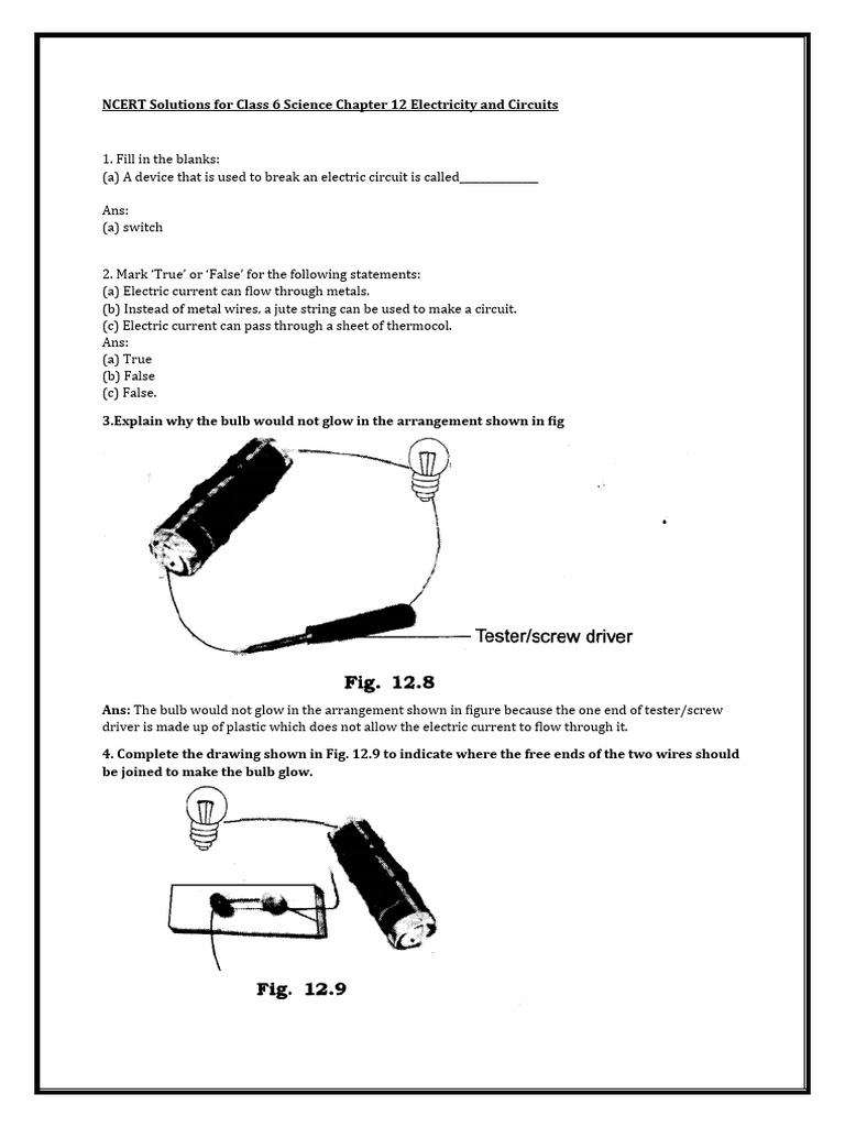Science QNA | PDF | Switch | Series And Parallel Circuits