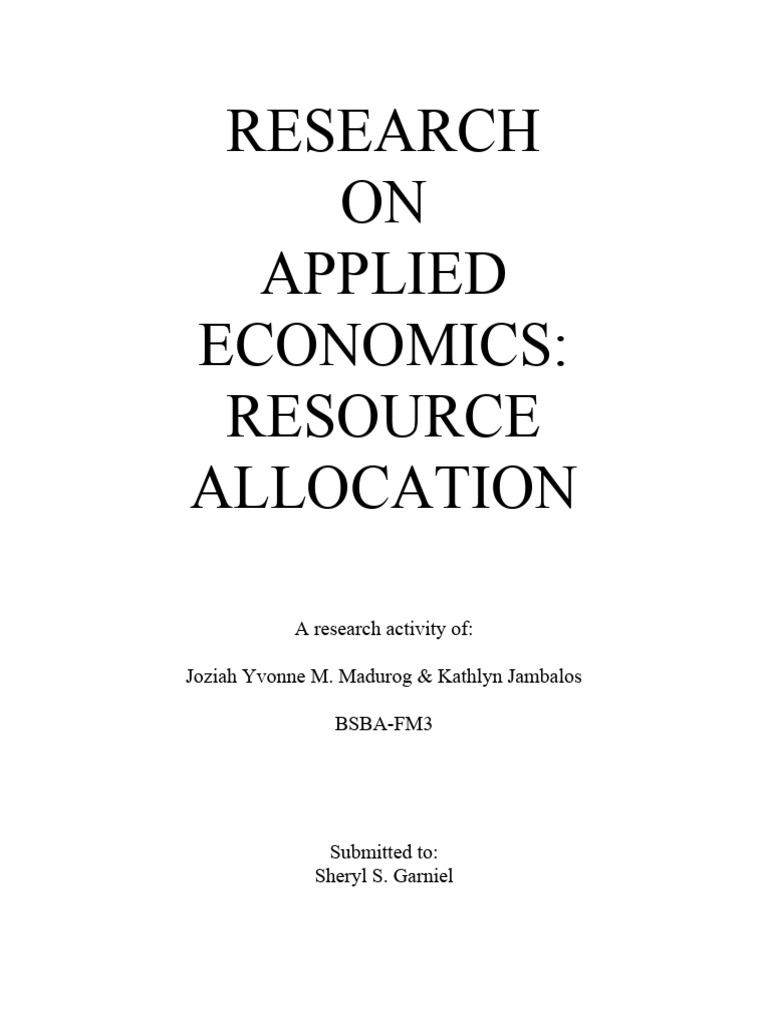 Resource Allocation | PDF | Conservation Biology | Biodiversity