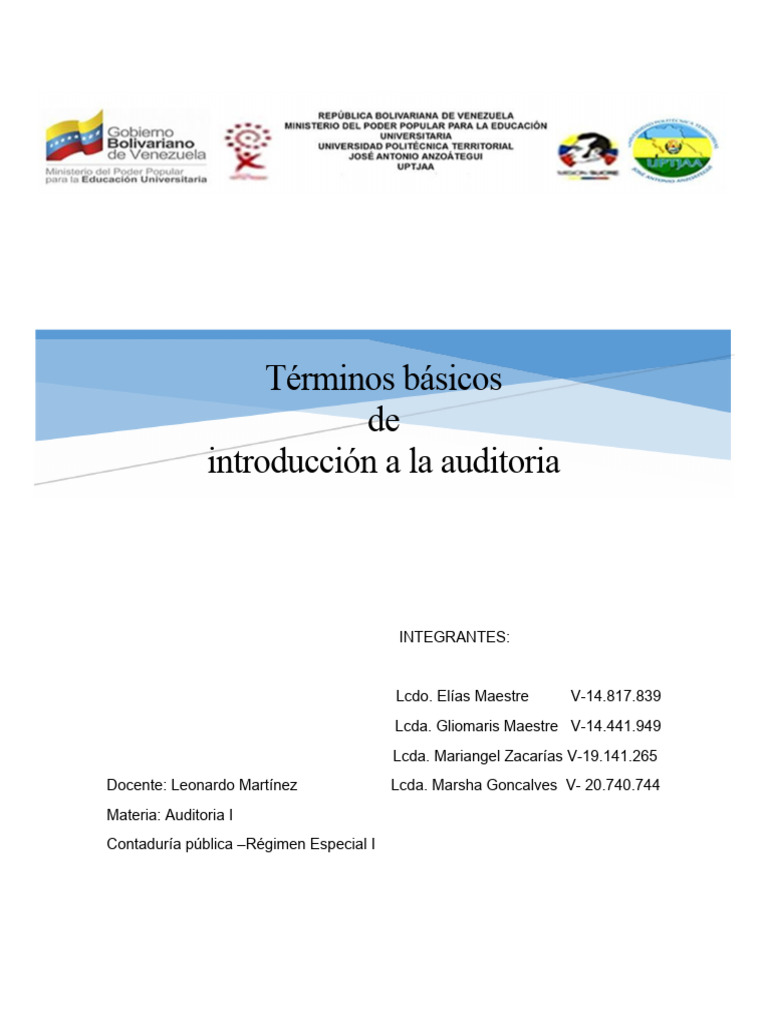 UNIDAD I Conceptualizacion Terminos Basicos de Introduccion A La ...