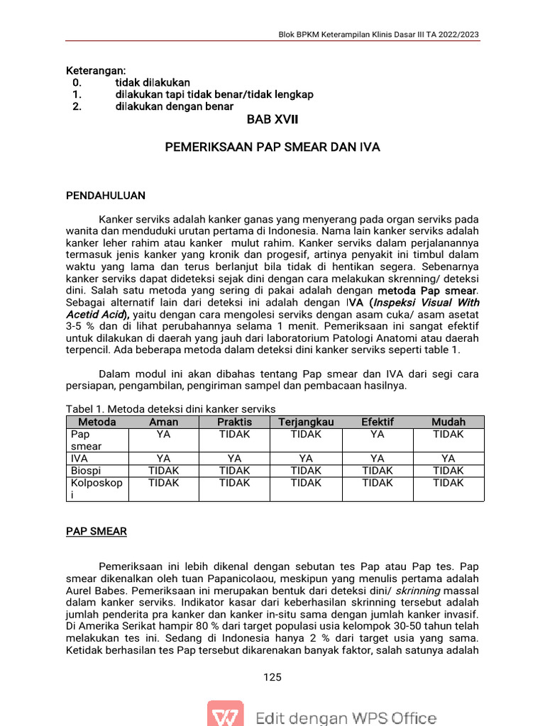Prosedur dan Hasil Pap Smear Kanker Serviks | PDF | Kesehatan Holistik