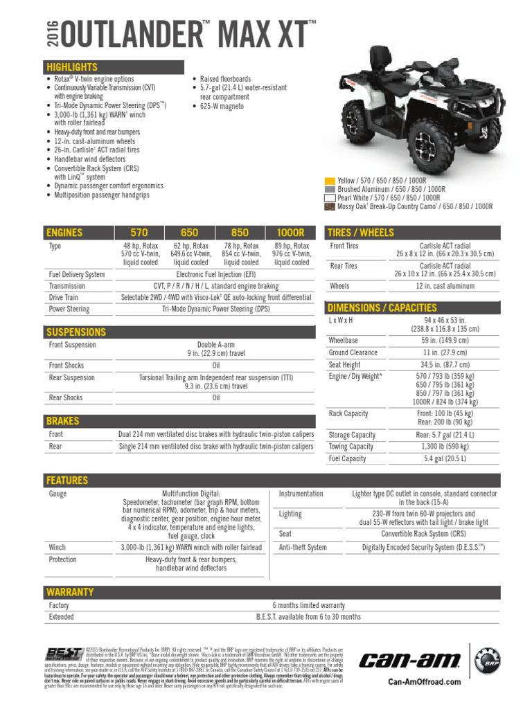 2016 Outlander-MAX-XT EN | PDF | Land Vehicles | Vehicle Technology