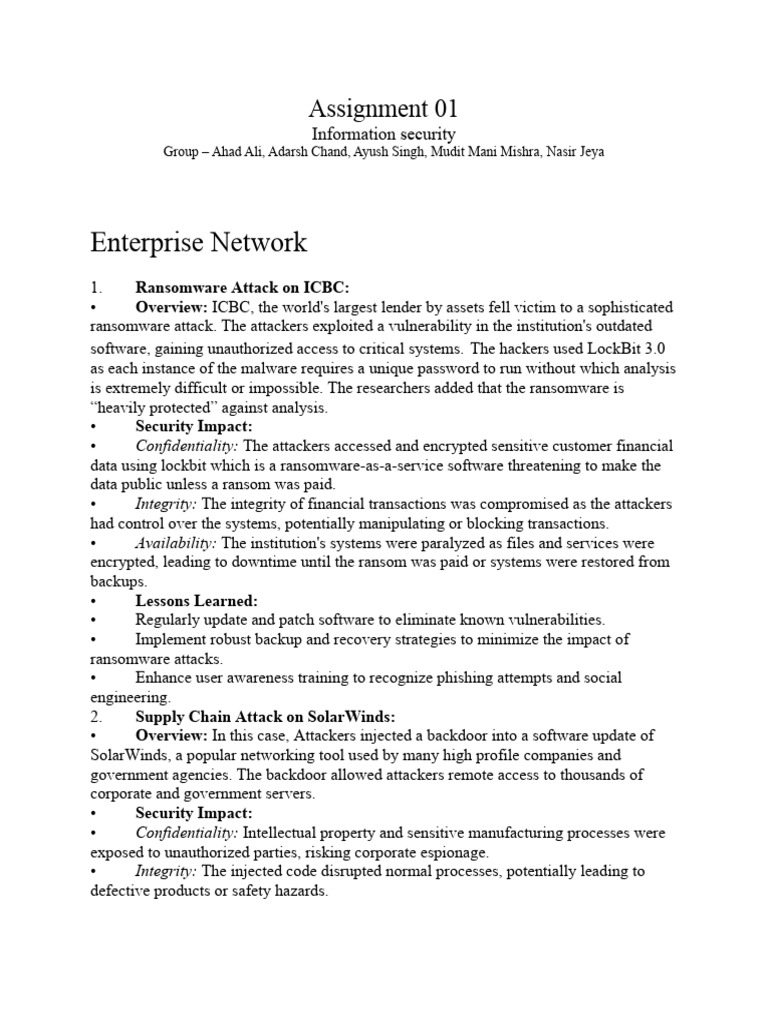 Assignment 01-Information security (2) | PDF | Security | Computer Security