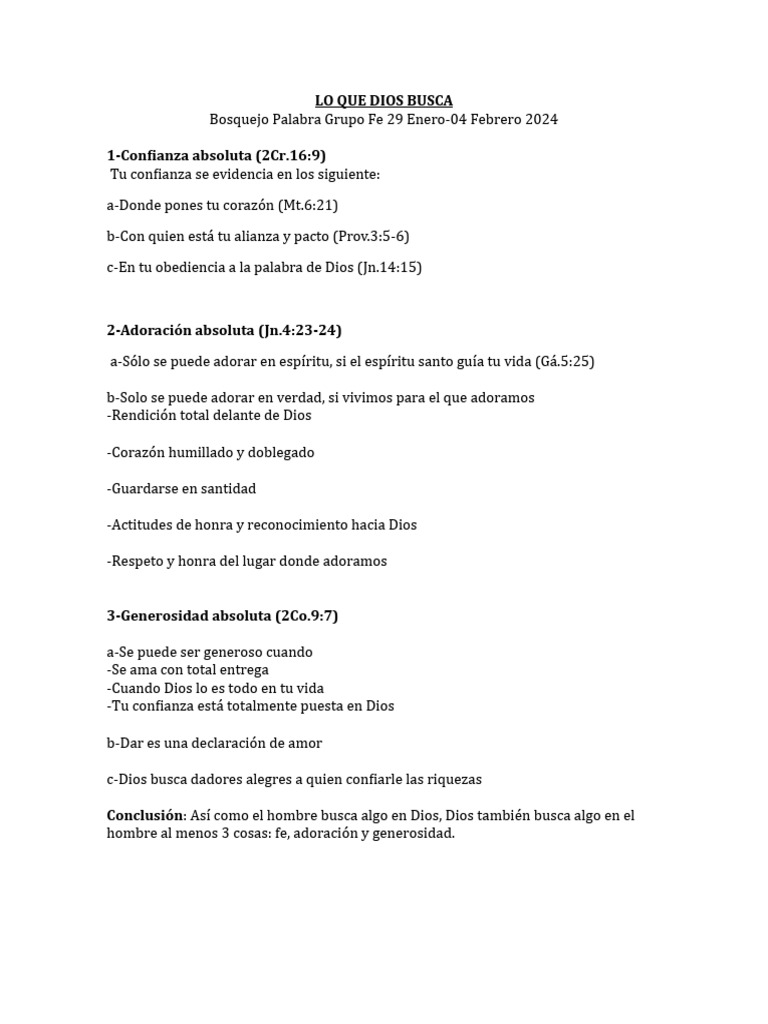Lo Que Dios Busca | PDF