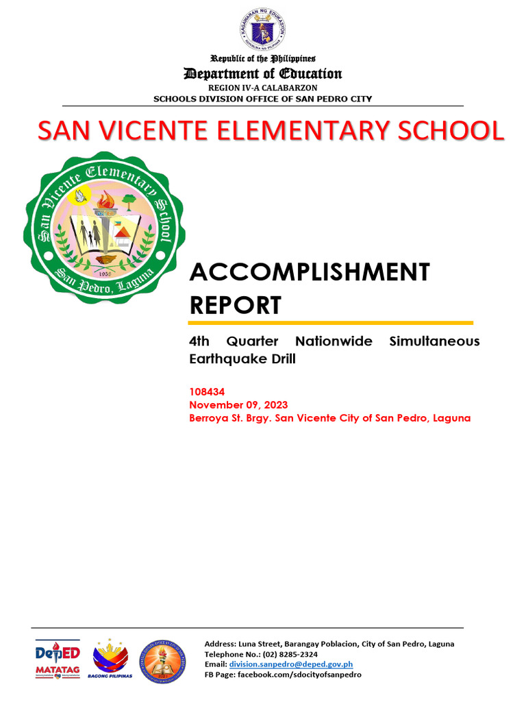 4th NSED ACCOMPLISHMENT REPORT QNSED TEMPLATE | PDF | Learning