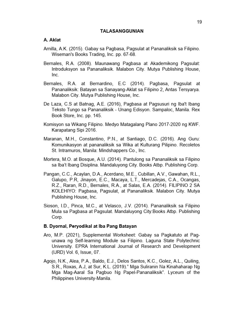 TALASANGGUNIAN Sa Wakas | PDF