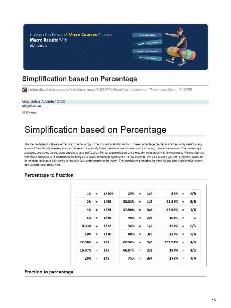 Simplification Based On Percentage | PDF | Percentage | Methodology