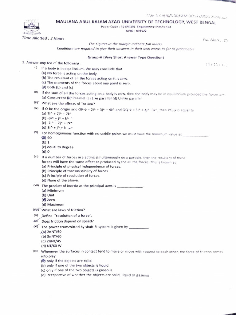 Mechanics QP 2024 | PDF | Friction | Force