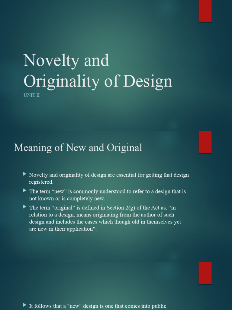 Novelty and Originality in Design Law | PDF | Novelty (Patent) | Tire