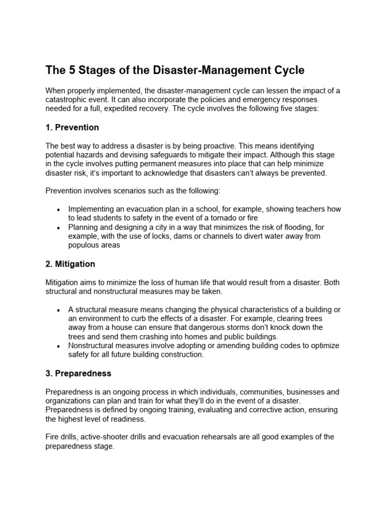 The 5 Stages of The Disaster | Download Free PDF | Emergency Management ...