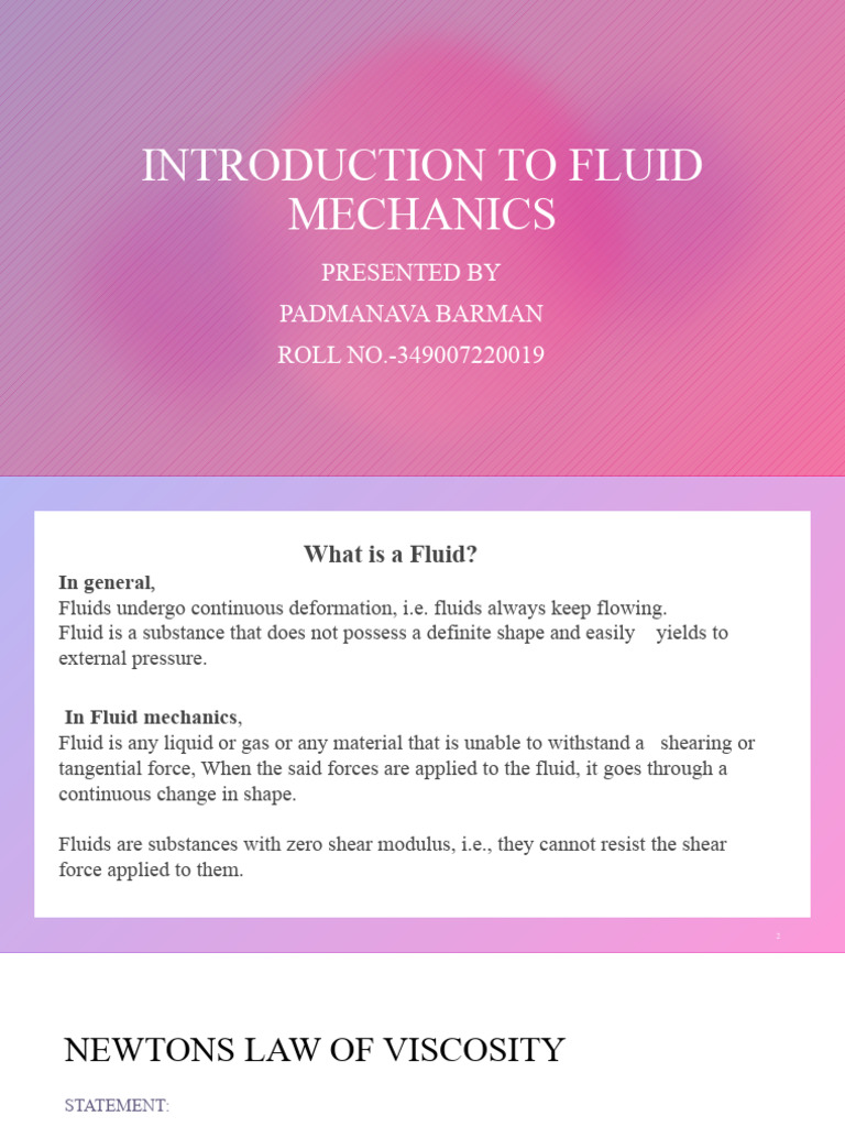 Introduction To Fluid Mechanics | PDF