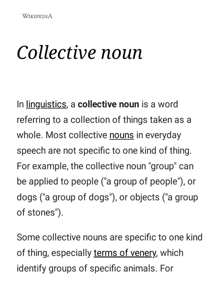 Understanding Collective Nouns | PDF | Linguistics | Linguistic Typology