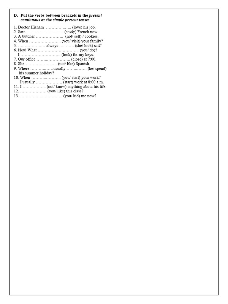 Review For Common Core Tenses | PDF | Language Arts & Discipline