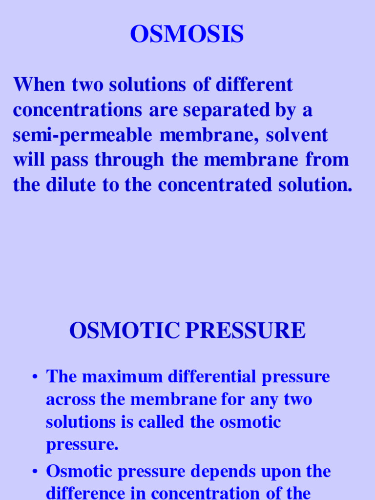 OSMOSIS | PDF | Osmosis | Membrane