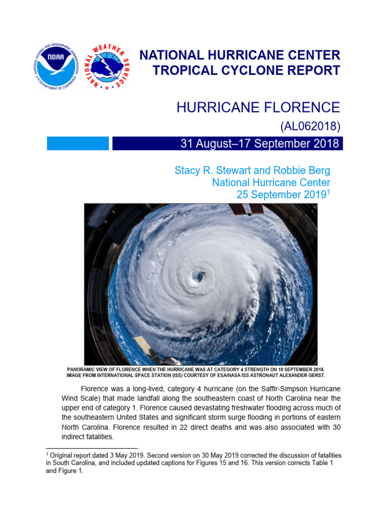 AL062018 Florence | PDF | Tropical Cyclones | Natural Disasters