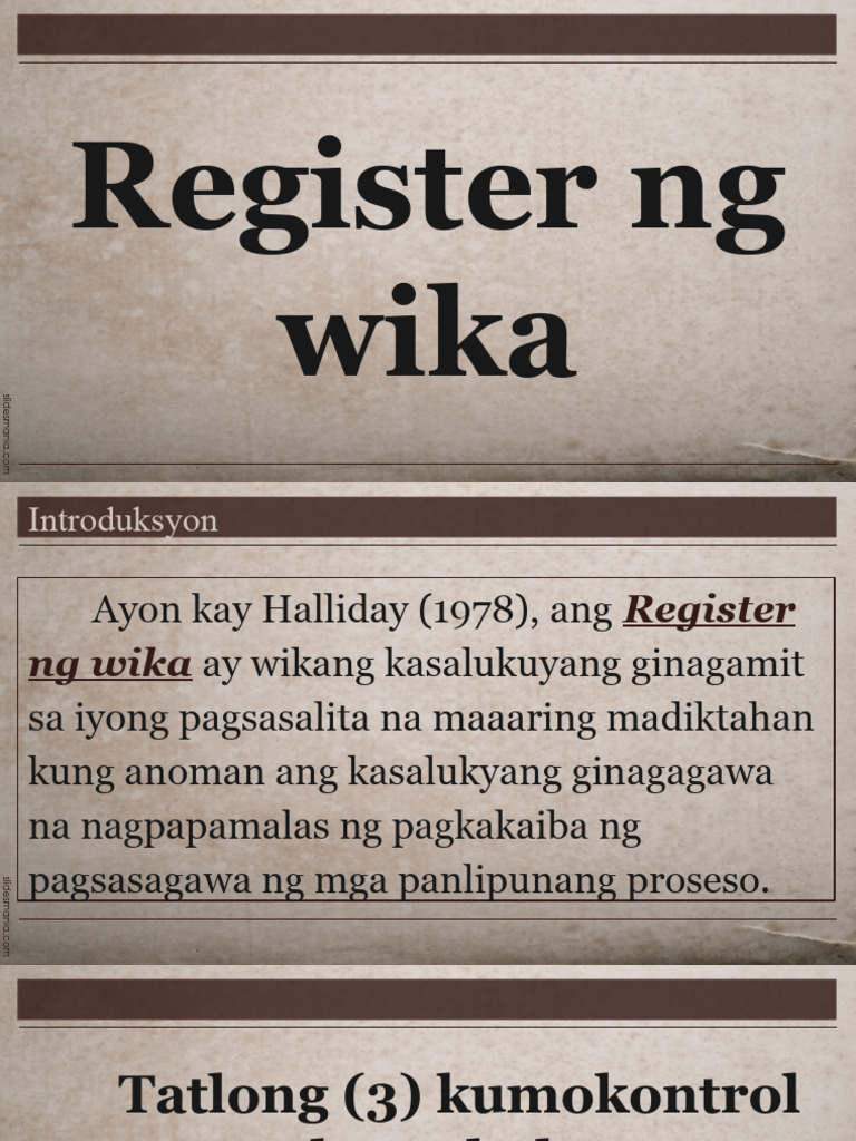 1.4 Unang Kabanata Register NG Wika | PDF