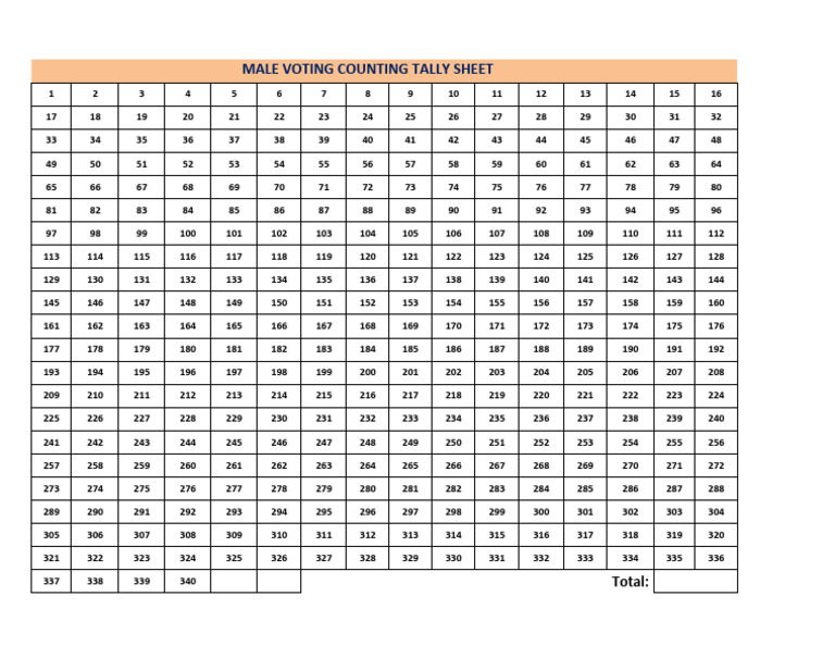 Male Election Voting Tally Sheet | PDF