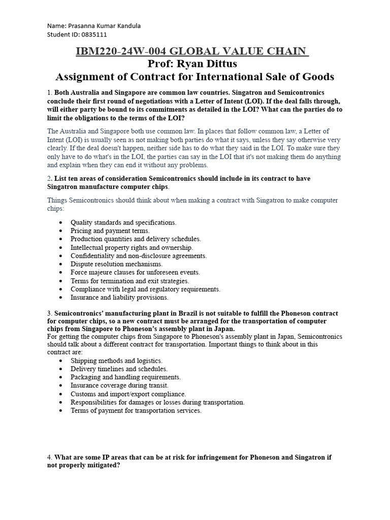 International Sale of Goods Contract Guide | PDF | Intellectual ...