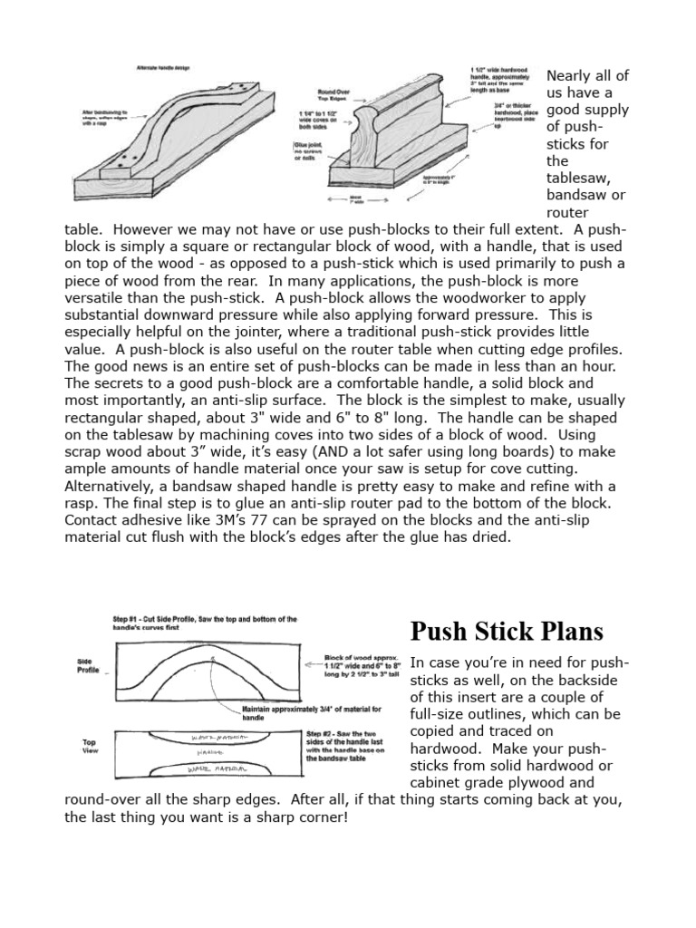 Push Stick Plans | PDF | Adhesive | Wood