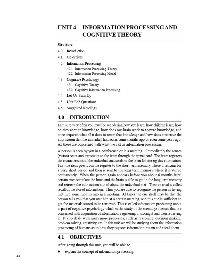 Unit 4 | PDF | Cognitive Psychology | Memory