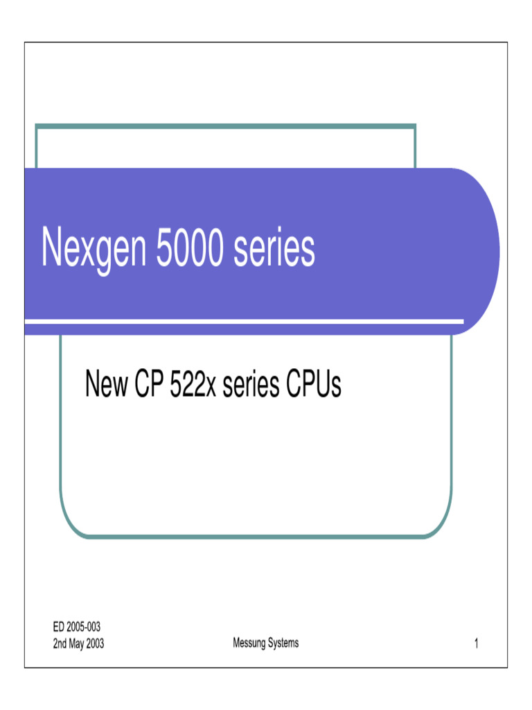 ED-2005-003 Nexgen CP 522x Series CPUs | PDF | Central Processing Unit ...