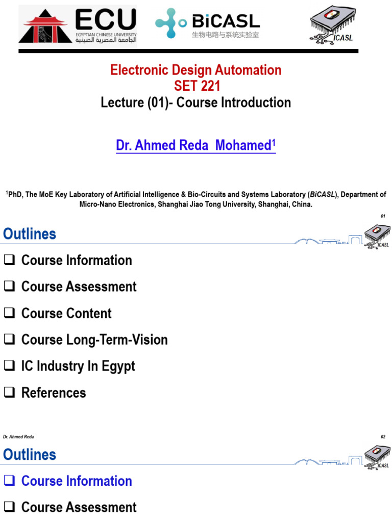 SET221 - Lec - 01 - Course Introduction | PDF | Integrated Circuit | Field Programmable Gate Array