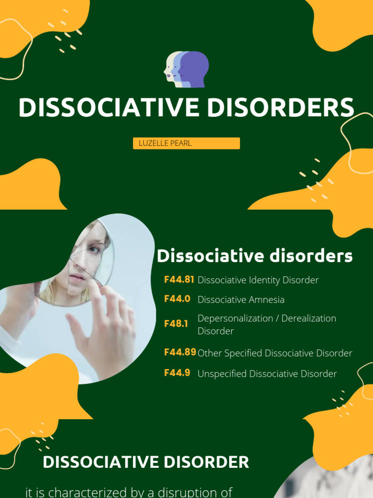 Dissociative Disorder Presentation | PDF | Dissociation (Psychology ...