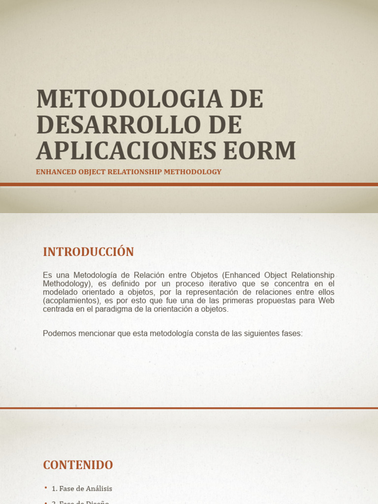 Metodología EORM para Desarrollo Web | PDF | Objeto (informática) | Programación orientada a objetos