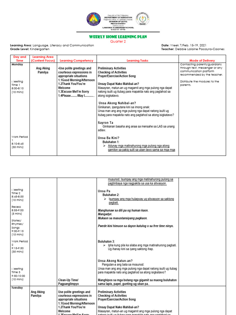 WHLP Q2 Week 7 | PDF