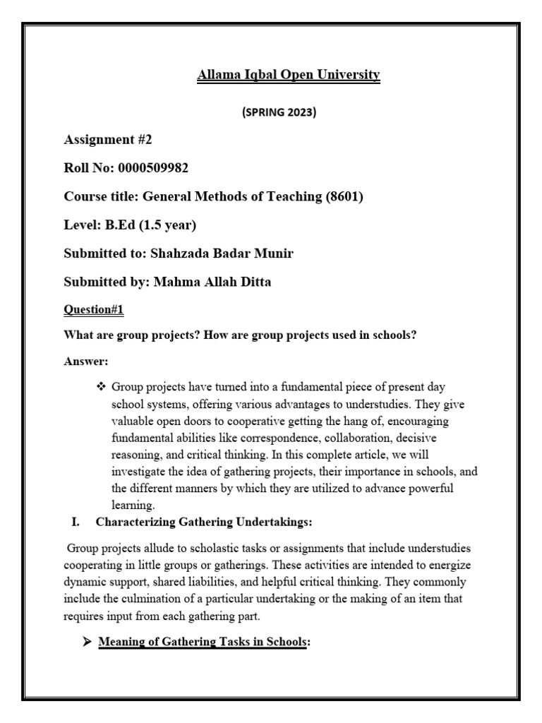 8601 Assignment #2 | PDF | Learning | Thought