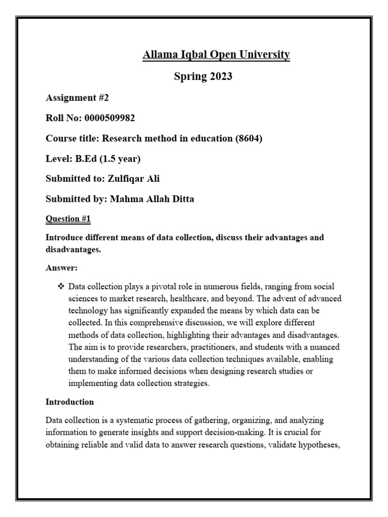 8604 Assignment #2 | PDF | Sampling (Statistics) | Experiment