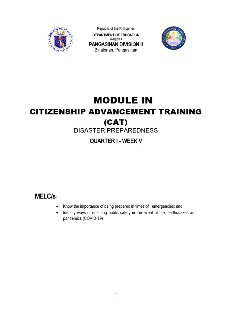 CAT-Module-Q1 Week-5-Disaster Preparedness | PDF | Natural Disasters ...