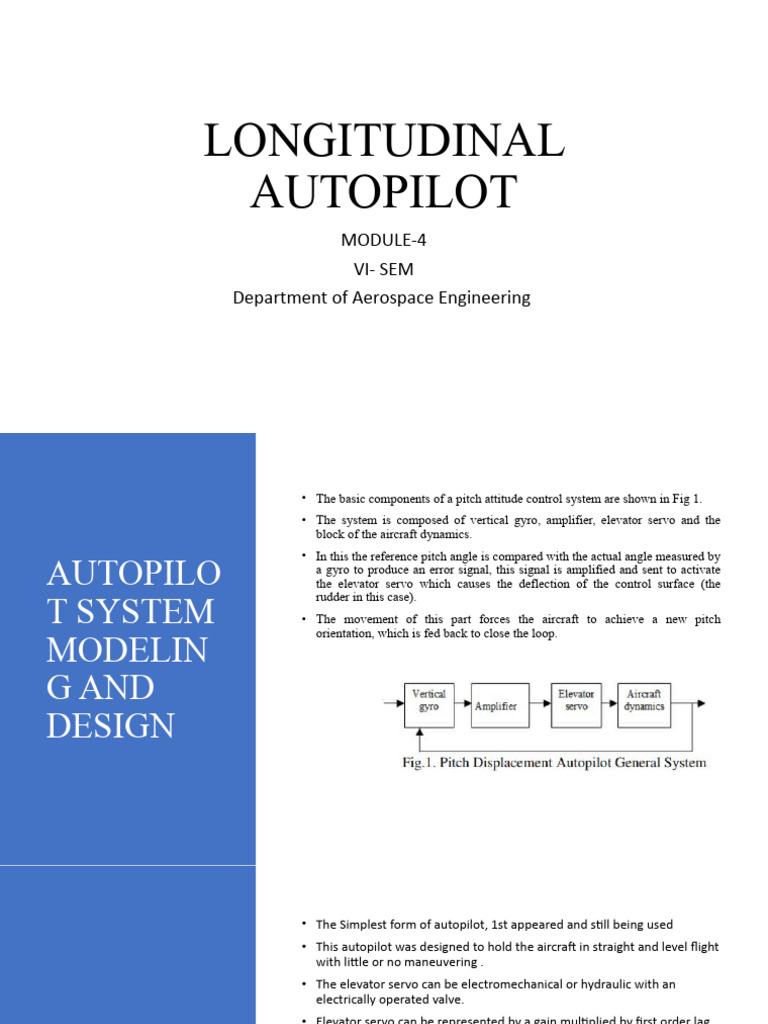 LONGITUDINAL AUTOPILOT-module-4 | PDF | Control Theory | Servomechanism