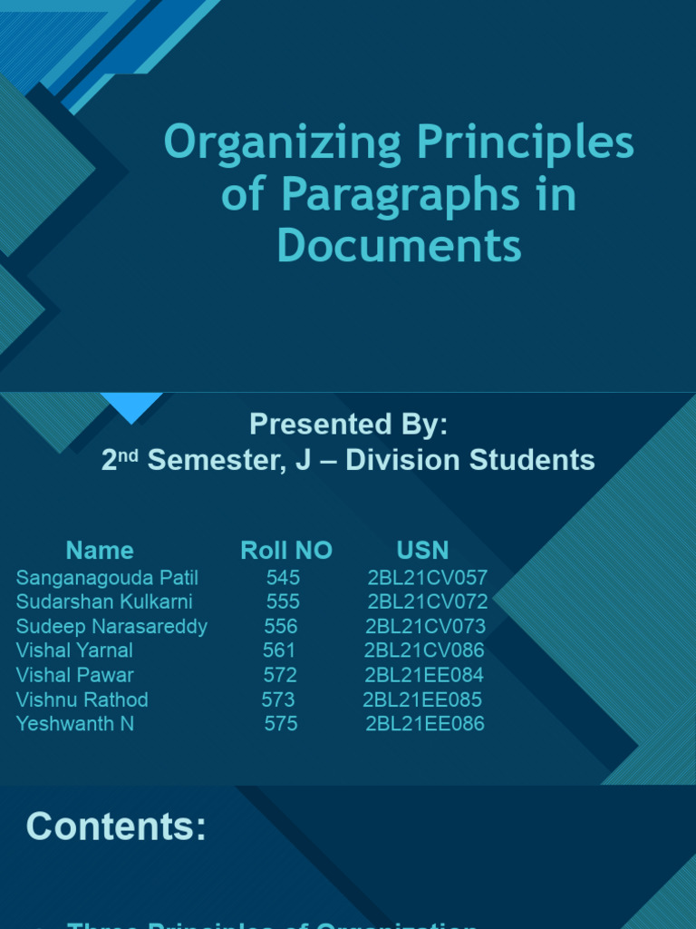 Organizing Principles for Documents | PDF | Abstract (Summary) | Paragraph