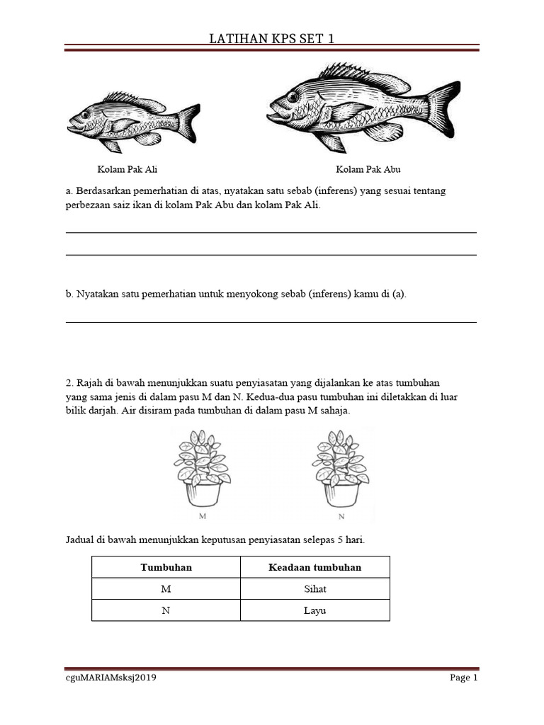 Latih Tubi Soalan Inferens 2019 | PDF