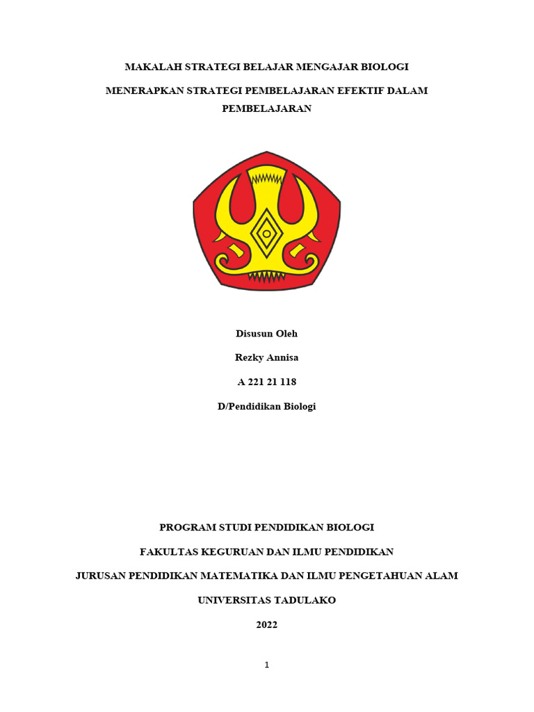 MAKALAH Strabel Menerapkan Strategi Pembelajaran Efektif | PDF | Karier ...