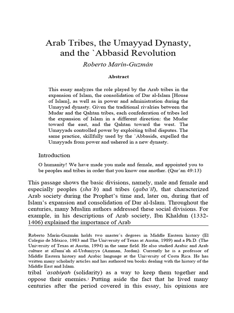 Arab Tribes Dinasti Umayah Era | PDF | Al Andalus | Arabs