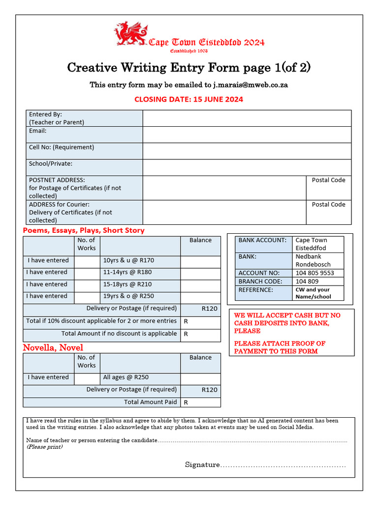 2024 Creative Writing | PDF | Mail | Service Industries