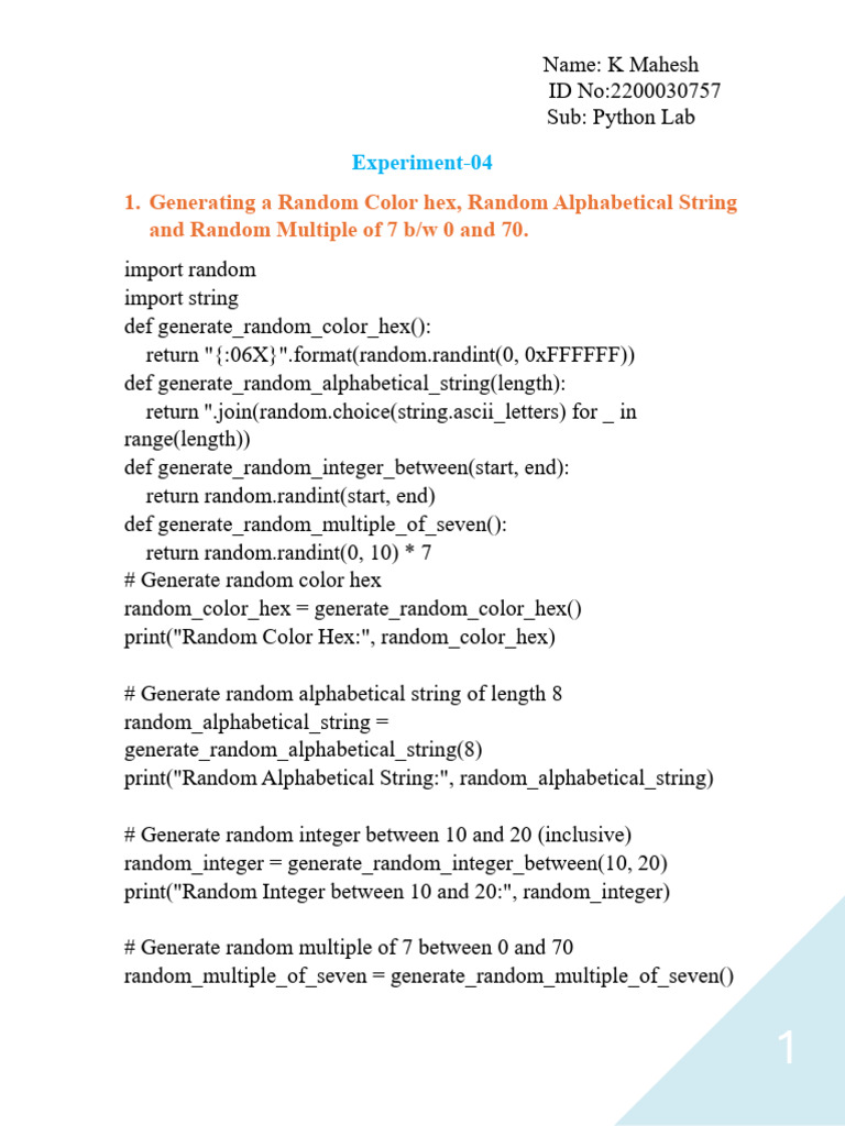 Experiment 4 | PDF | Computing | Computer Science