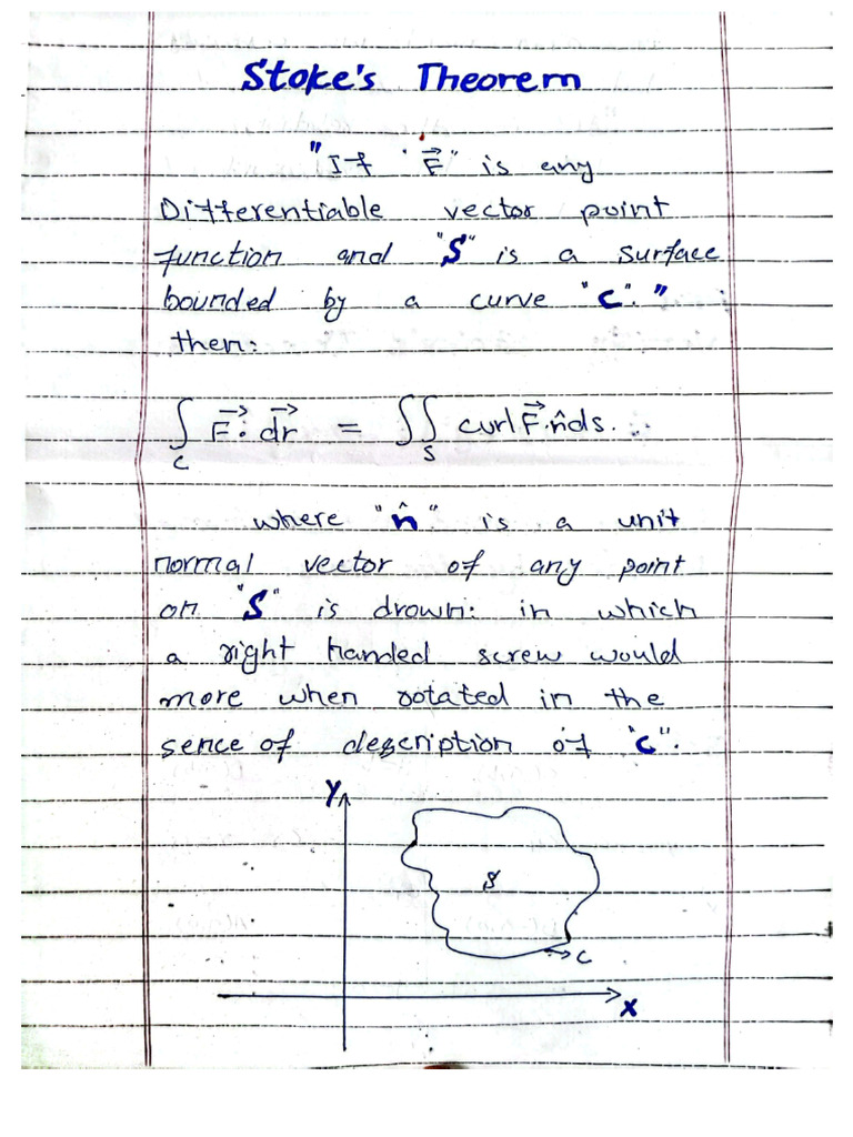 Stoke's Theorem | PDF