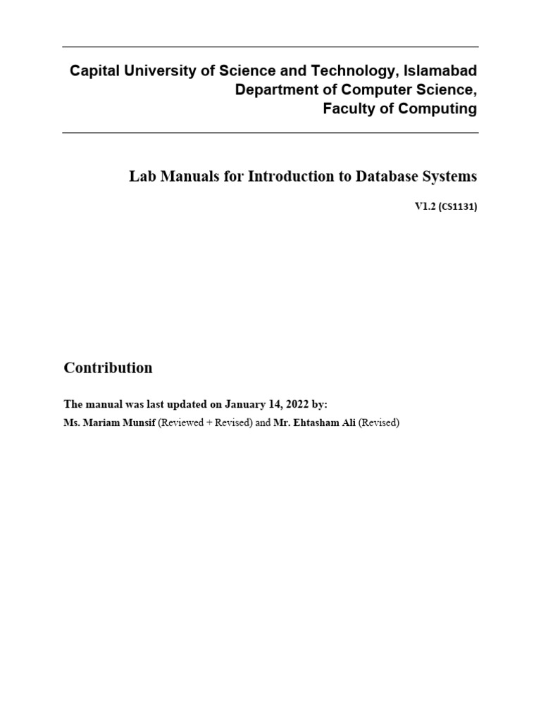 Lab 1 Introduction To SQL Tools and Technique | PDF | Relational ... Lab 1 Introduction To SQL Tools and Technique | PDF | Relational ...