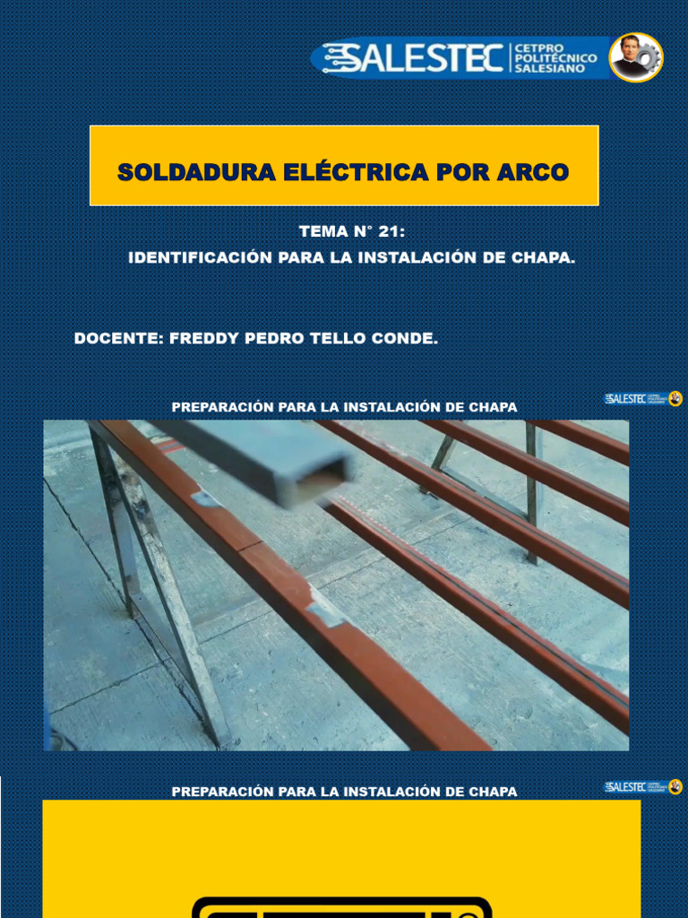 Tema 21° Identificación para Preparar La Instalación de Chapa ...