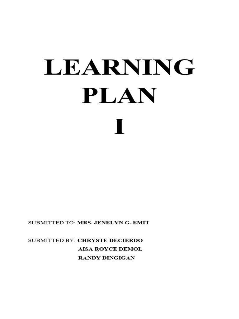 LEARNING PLAN 1 | PDF | Word | Dictionary