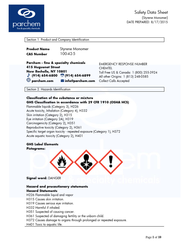 MSDS SM | PDF | Toxicity | Working Conditions
