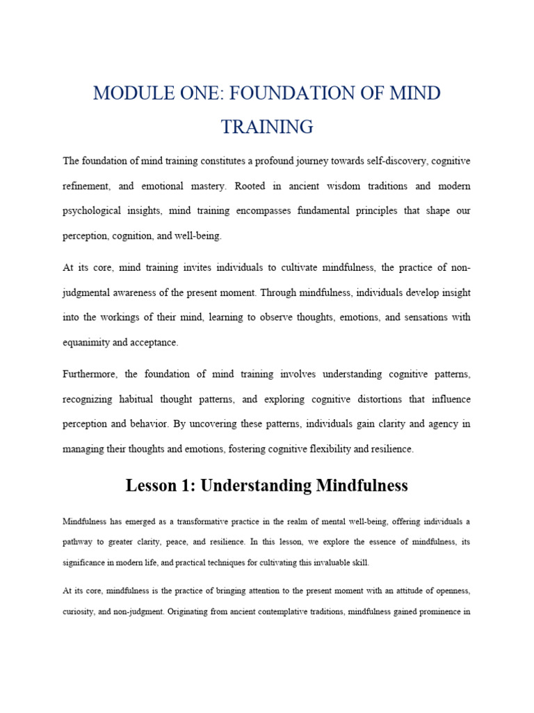 Mind Training | PDF | Psychological Resilience | Meditation