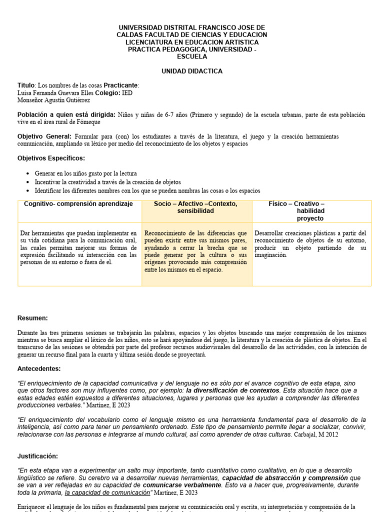 Unidad Didactica 1 | PDF | Evaluación | Enseñando