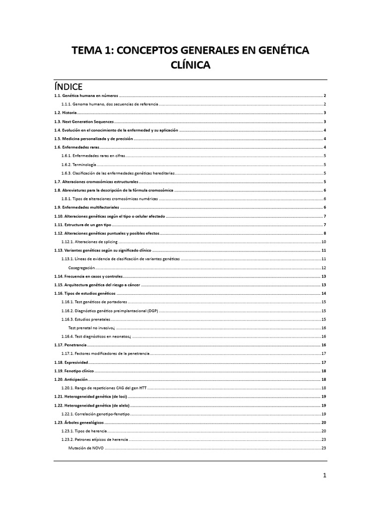T1. Conceptos Generales GApdf | PDF | Gene | Genoma humano