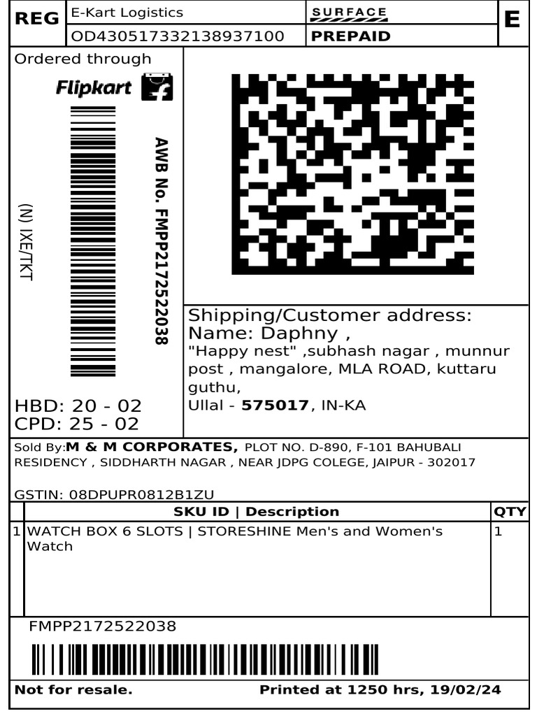 Flipkart Labels 19 Feb 2024 12 50 | PDF | Invoice | Government Finances