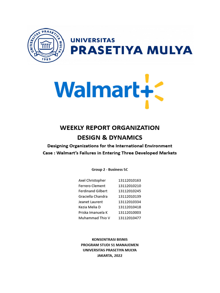 Walmart Case Analysis - Kelompok 2 - B5C | PDF | Business Economics ...