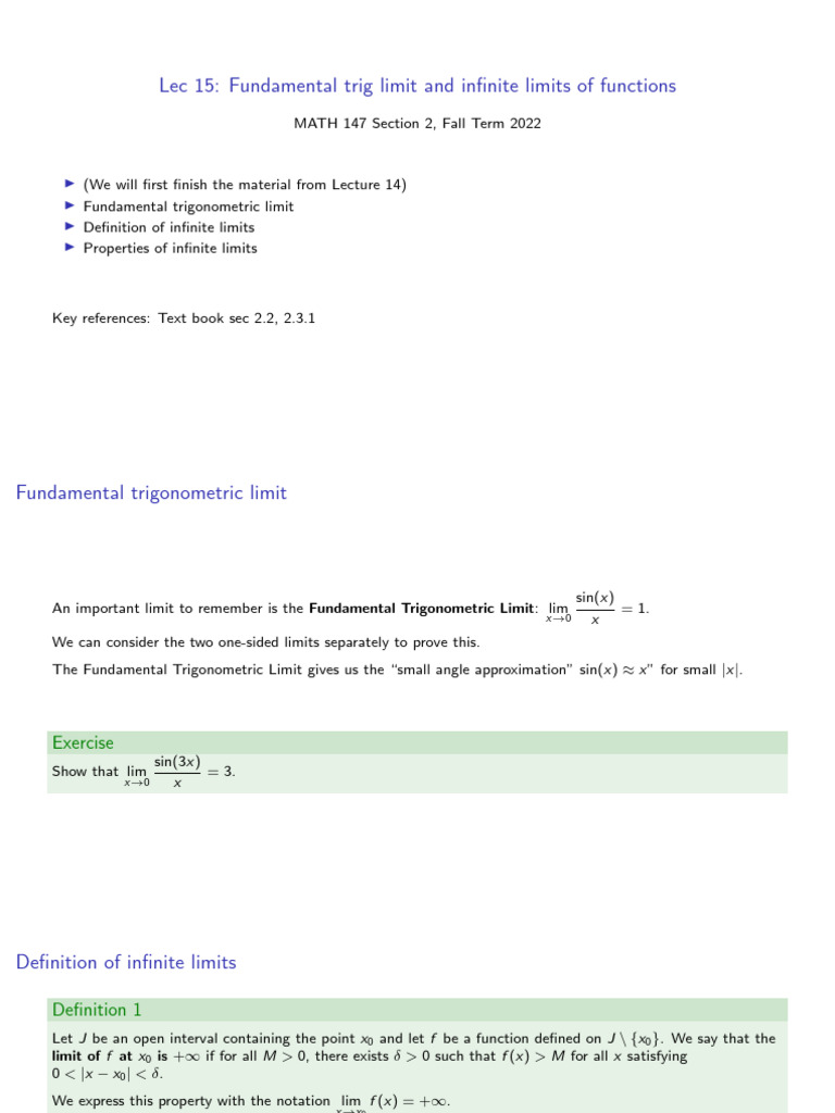 Lecture 15 Pdf Trigonometric Functions Function Mathematics 1954