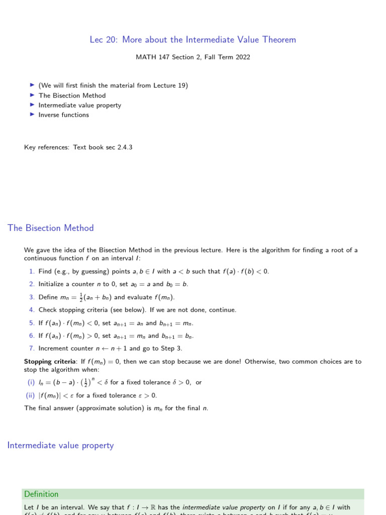 Lecture 20 | PDF | Monotonic Function | Function (Mathematics)